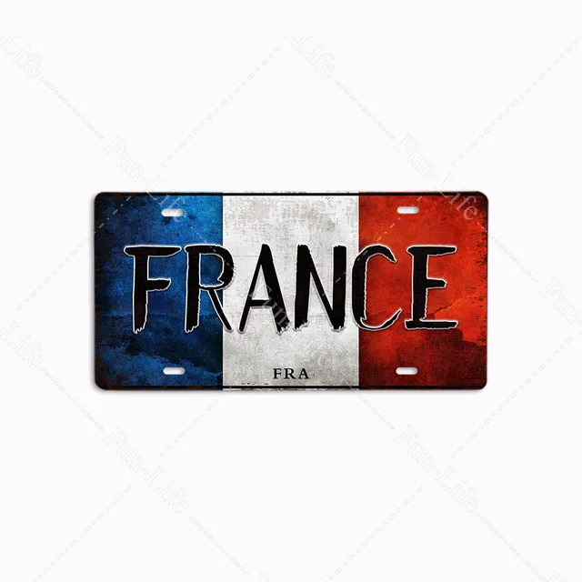 Retro every country flag Metal Painting - 30X15CM - License Plate Wall ...