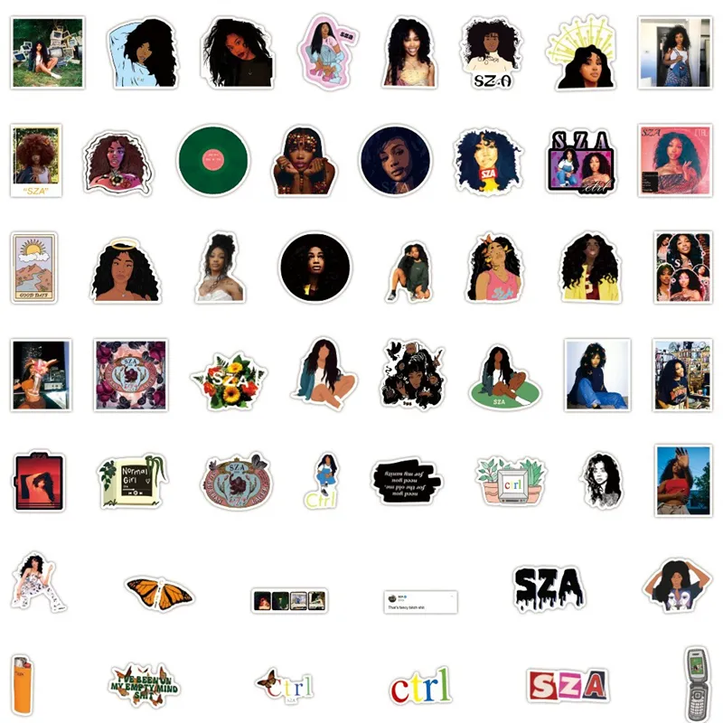 Black SZA Stickers Waterproof Vinyl Decals For Skateboard, Car ...