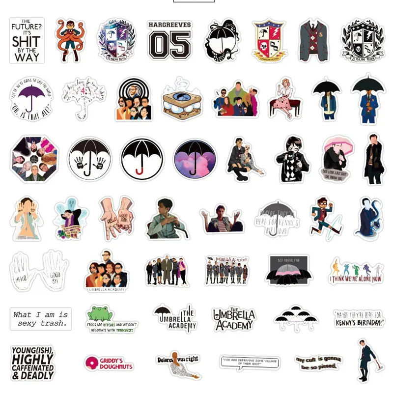 The Umbrella Academy Stickers Cartoon Graffiti Decals For Skateboard ...