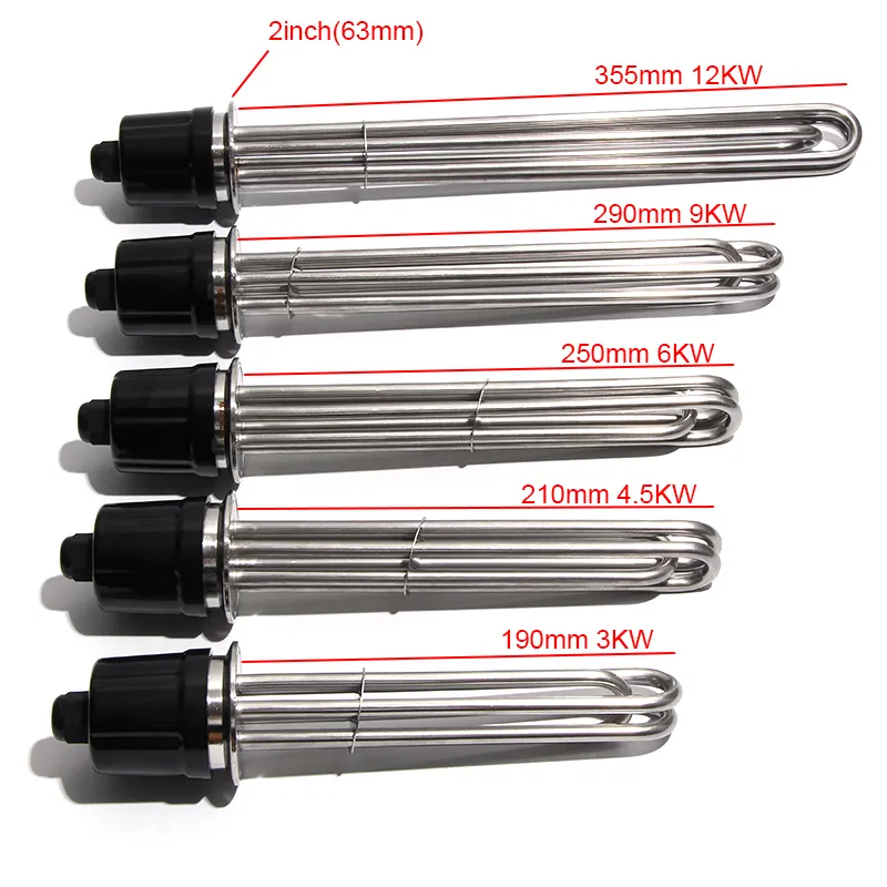 Tri Clamp Immersion Water Heater: 220/380V, 304SS, 3/6/9/12KW, Spare ...