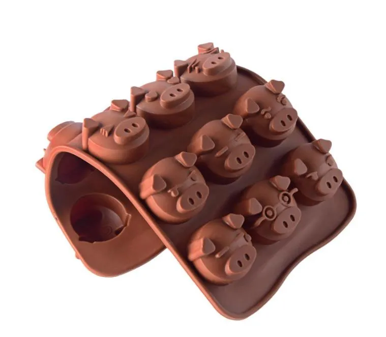 Silicone Cake Moulds 15 Grid Pig Head Design, Silicone Baking Molds ...