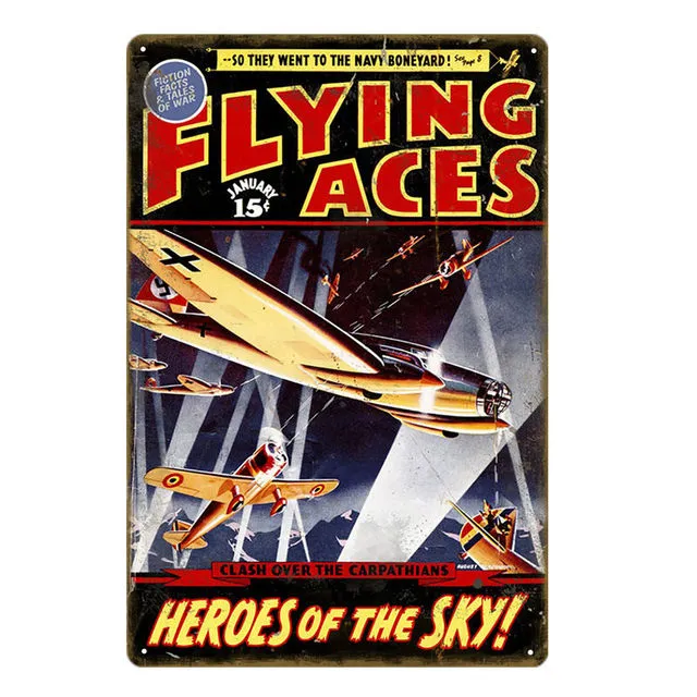 Hot Rods Pin Up Girls Art Peinture Métal Tin Signs Air Plane Motor ...