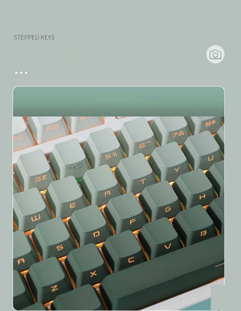 Backlit Key Caps: Green Gradient Keycaps OEM Profile, Translucent ...