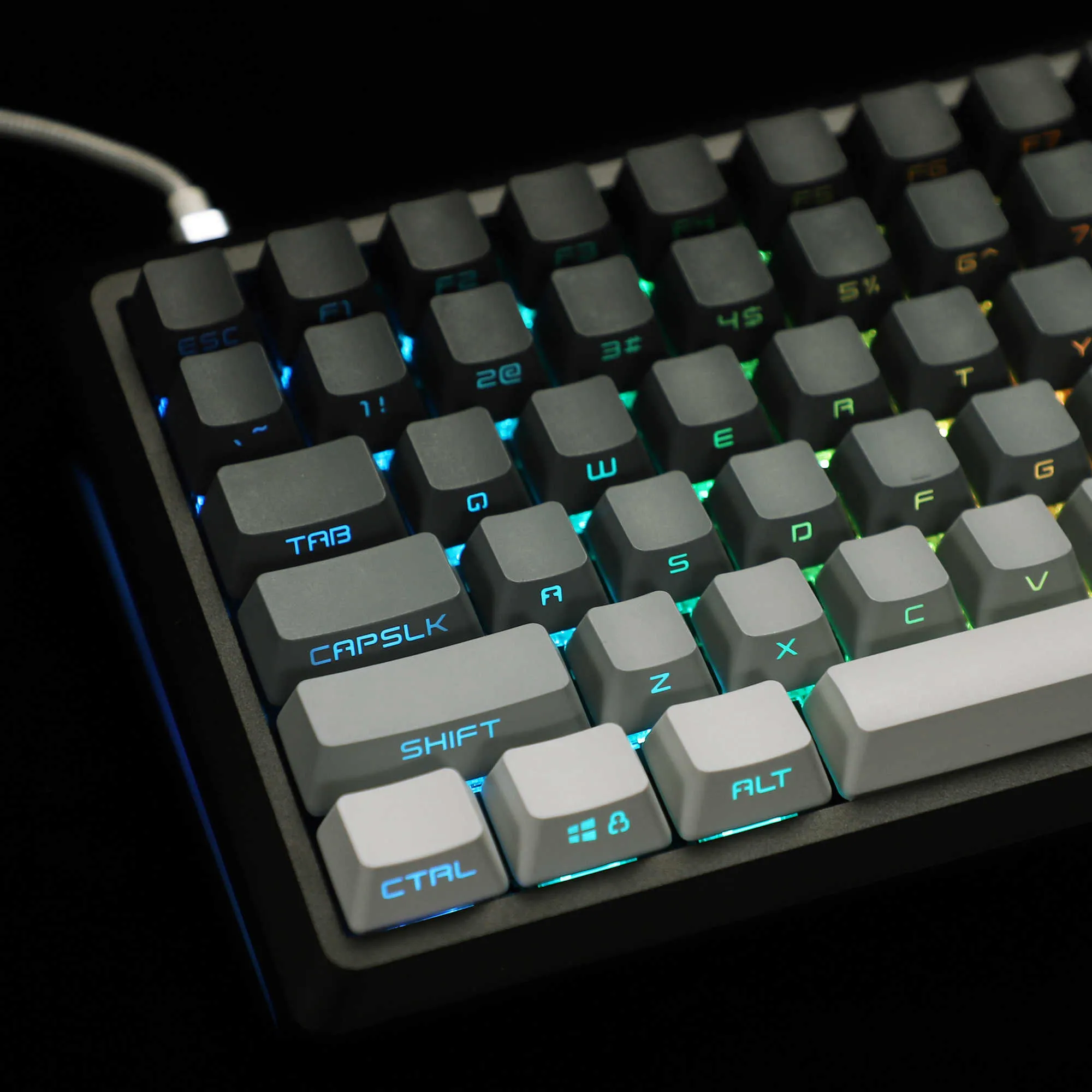 133 Key Polar Day PBT Backlit Keycaps Double Shot, Shine Through For MX ...
