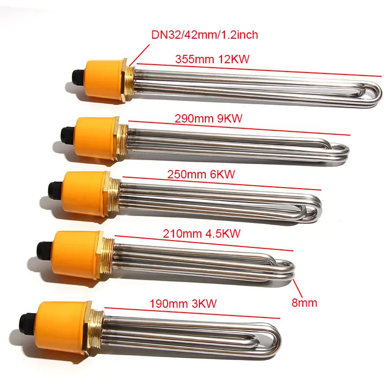 Solar Water Heater BSP Thread: DN32 Immersion, AC/DC 220/380V, 3KW/4 ...