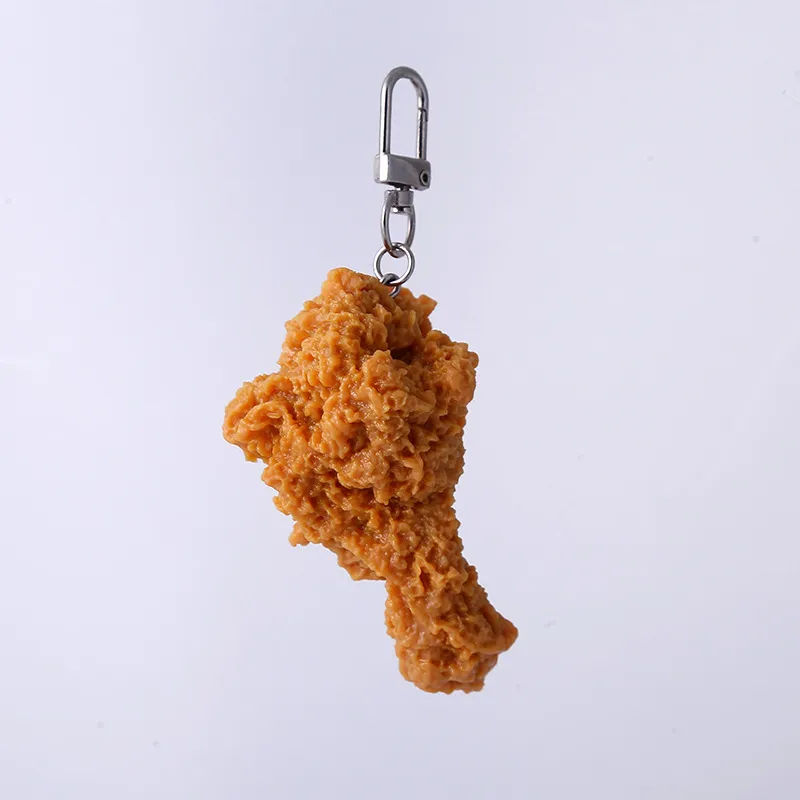 Funny Keychains Foodie Charm: Realistic Fried Chicken Leg Nugget ...