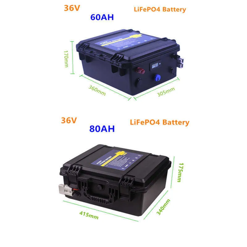36V LiFePO4 6AH 80AH Battery BMS 36v Lifepo4 60AH 80AH Battery Pack ...