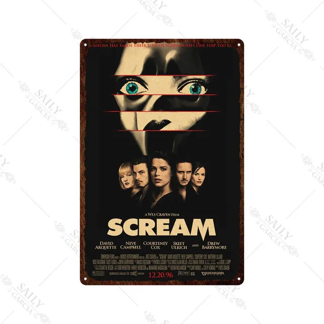 Metal Tin Sign: Retro Horror Film Style Metal Plates For Home, Pub, Bar ...