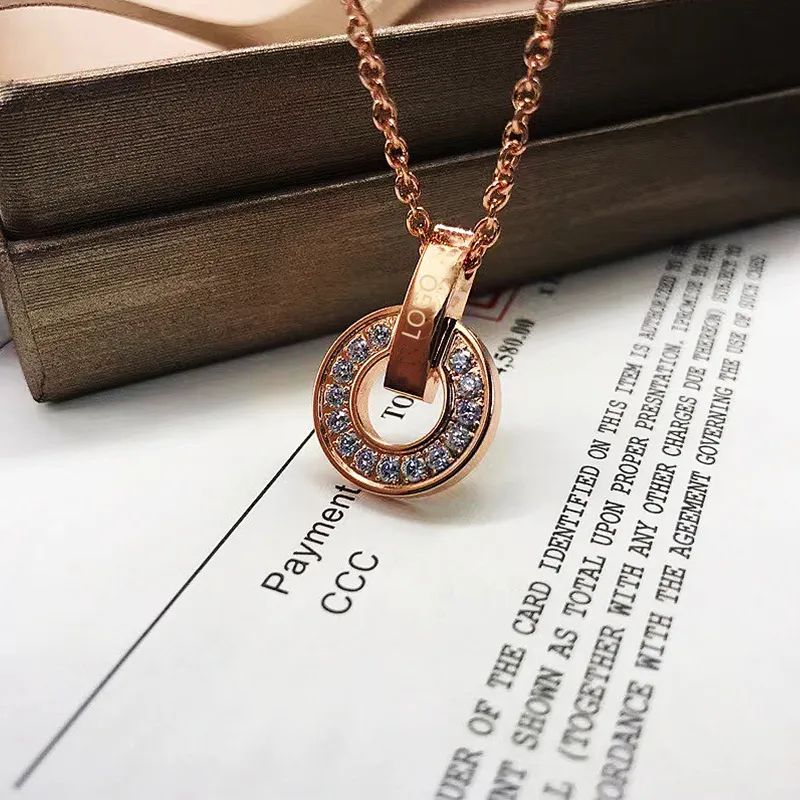 Luxury Y2K Pendant Necklace, Designer Circle Slide Chain, Tin Alloy ...