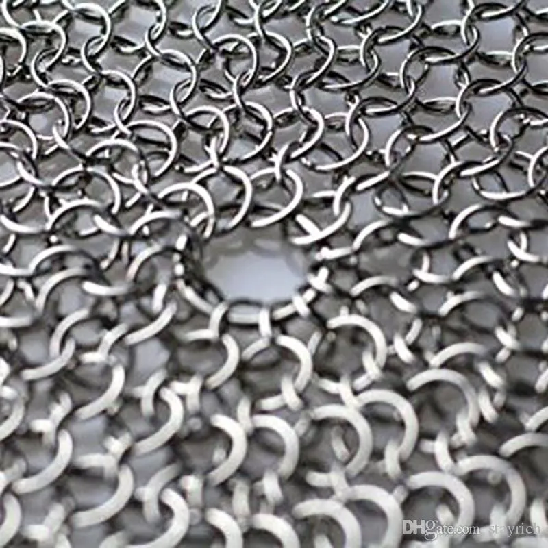 Cast Iron Cleaner Chainmail Scrubber - 304 Stainless Steel for Pans ...