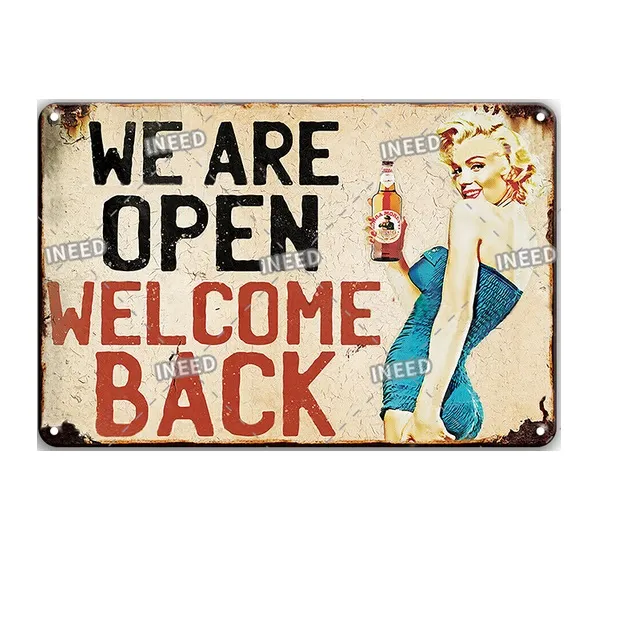 Retro Metal Pin Up Girl Sign Vintage Sexy Lady Tin Plate Painting For ...