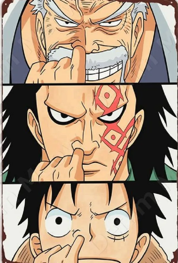 One Piece Metal Sign, Luffy Shanks Chopper Retro Tin Sign, 20x30cm ...