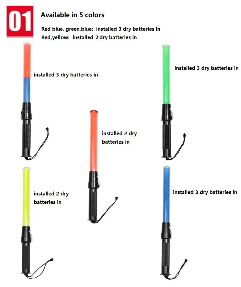 Outdoor LED Traffic Baton With Hook 43CM X 3.5CM Laser Safety Glasses ...
