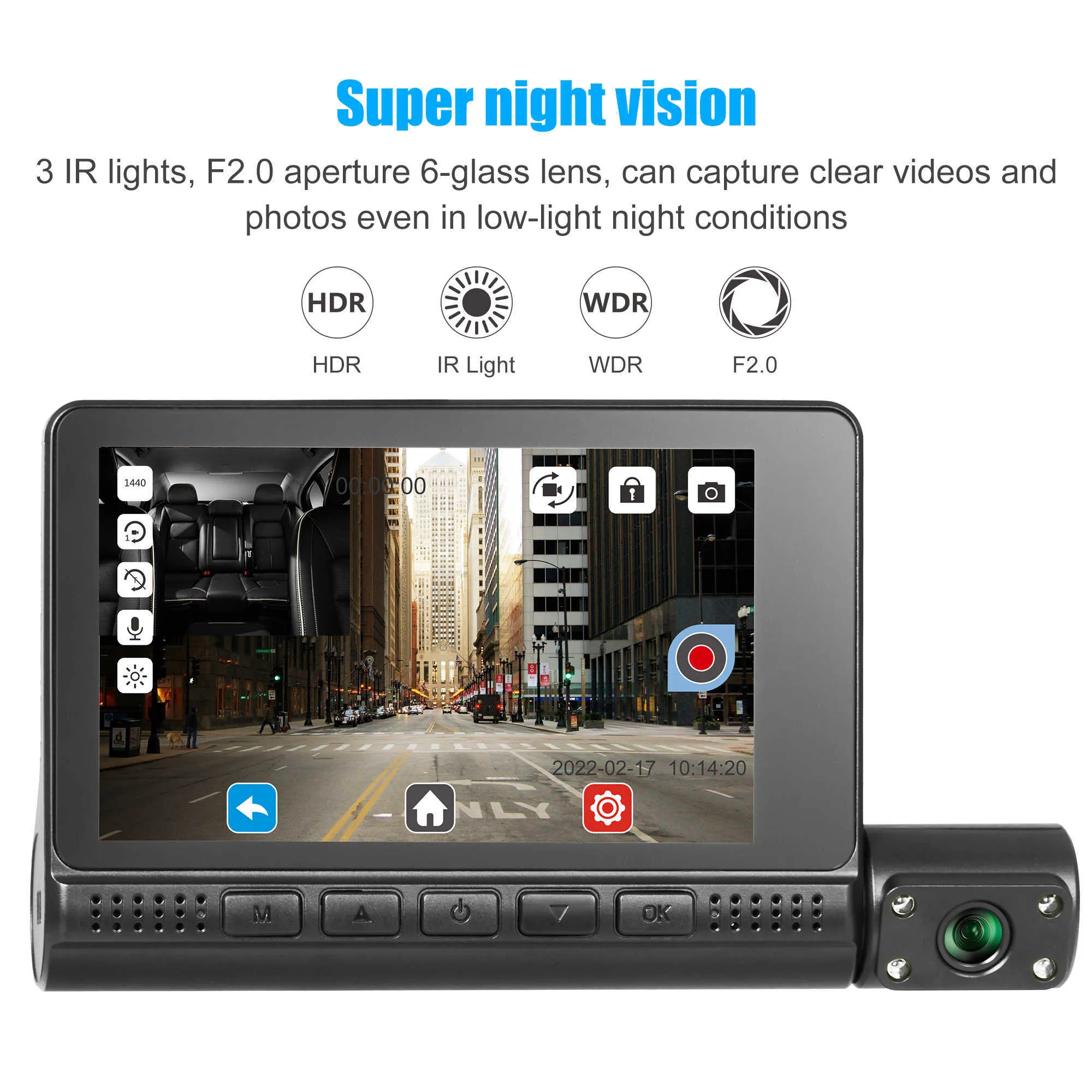 Update 4 In Touch Screen Car Video Recorder Dash Cam Blcak Box IPS ...