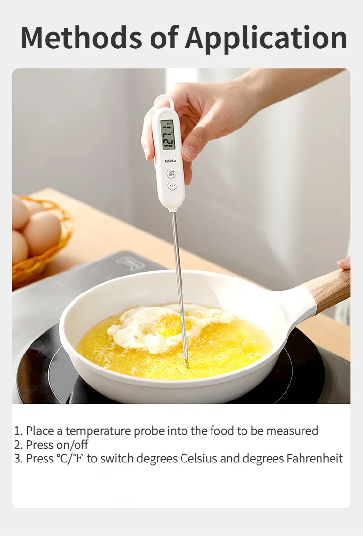 Digital Food Thermometer for Cooking Oil, Accurate Household ...