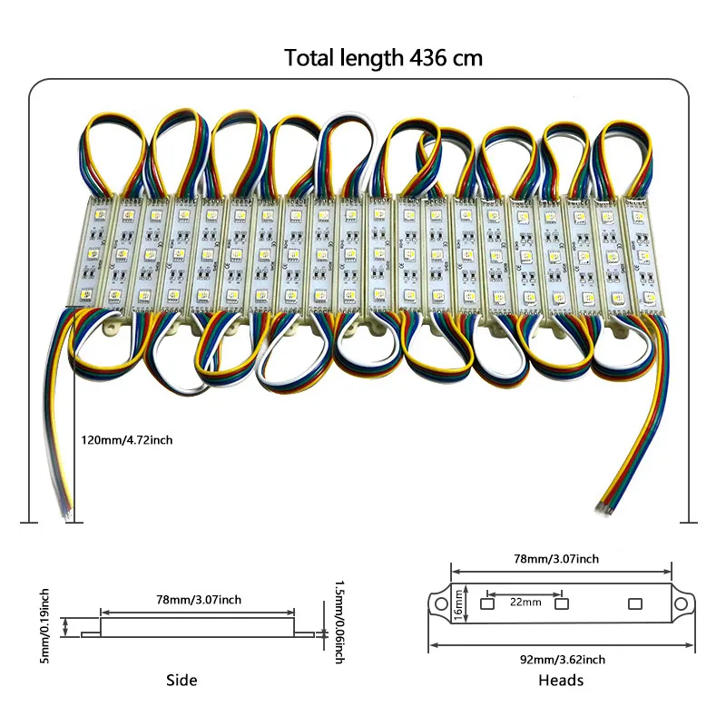 LED Module 12V RGBW RGBWW 5050 SMD Waterproof IP65 RGB LED Strip Light ...