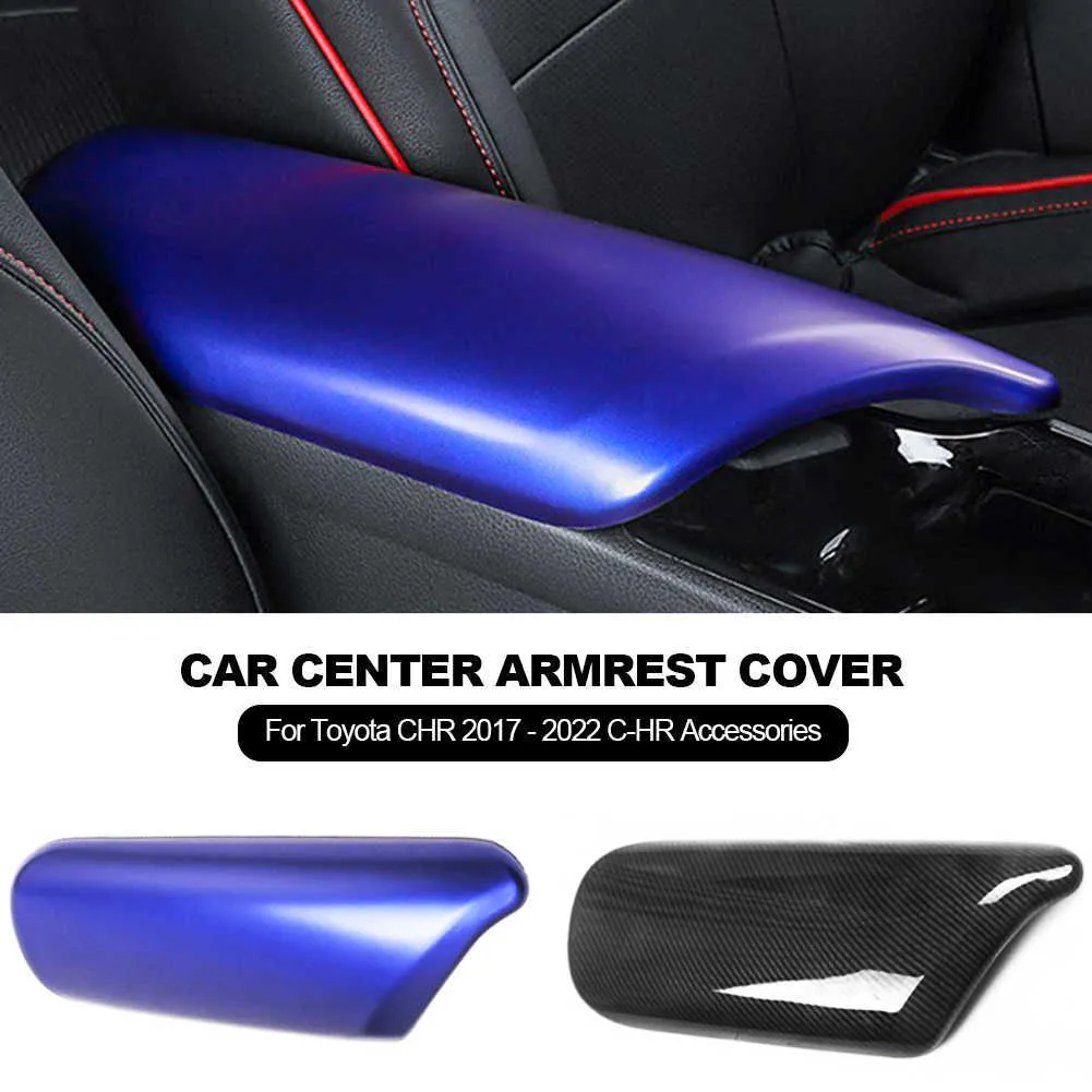 Carbon Fiber Car Center Armrest Cover Panel for Toyota CHR 2017 2024 C HR Accessories Sport GR Sport Chrome Trim