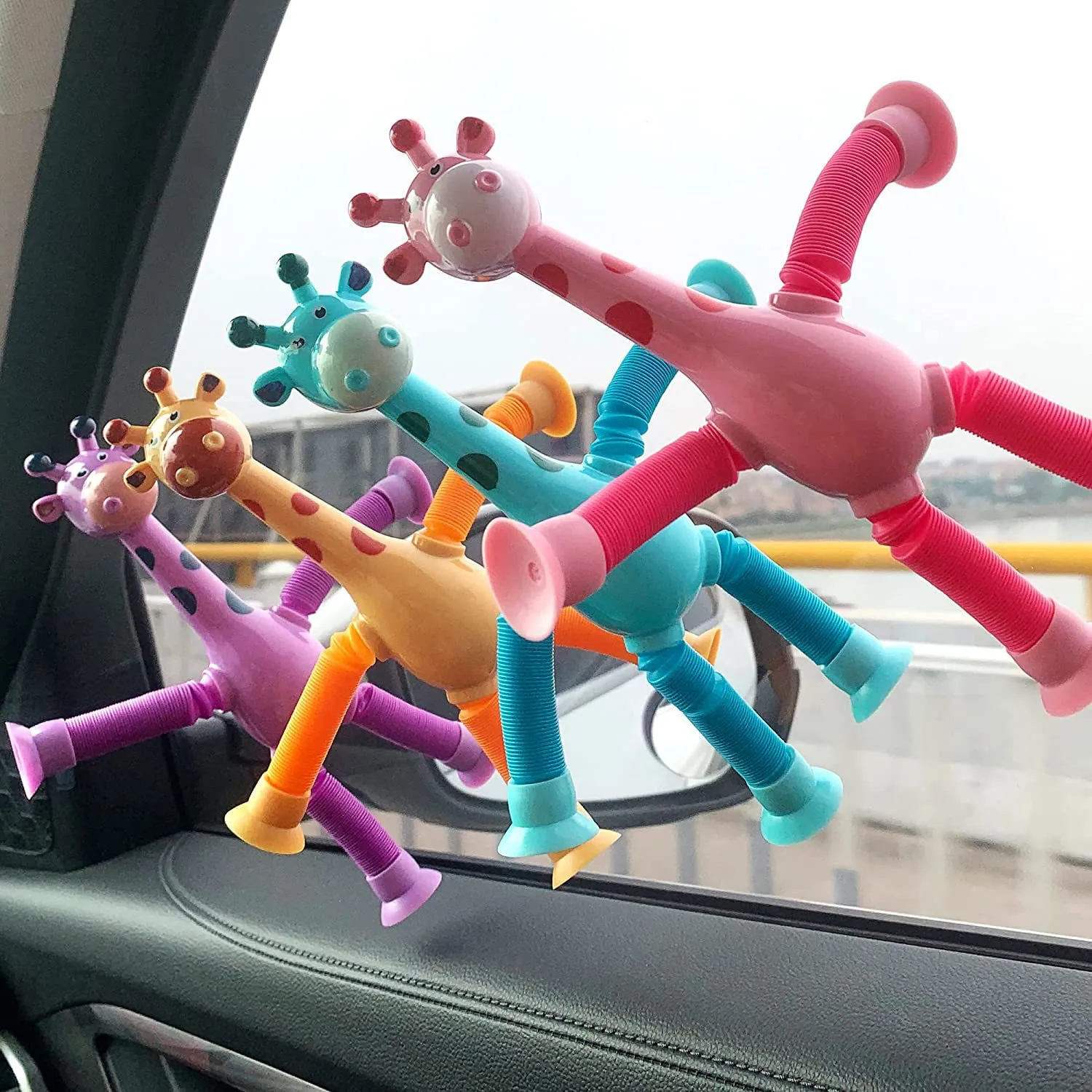 Telescopic Pop Tubes With Suction Cup Giraffe Robot Stress Monkey Toy ...