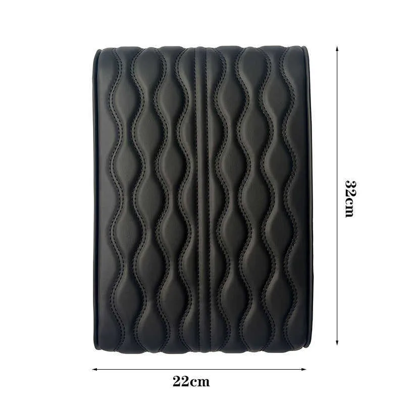 New Universal Wave Embroidered PU Leather Car Armrest Mat Center ...