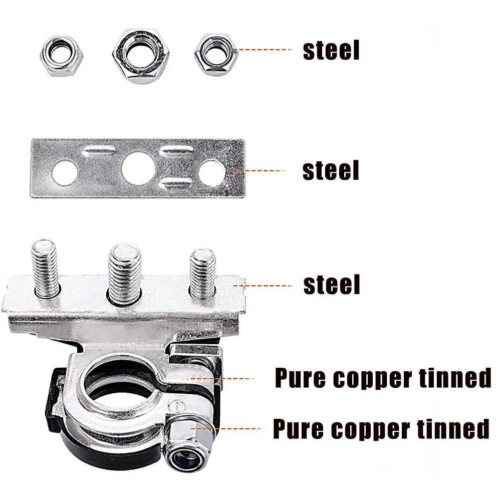 UpgradedCar Battery Terminal Connectors, 12V Heavy Duty Copper Battery ...