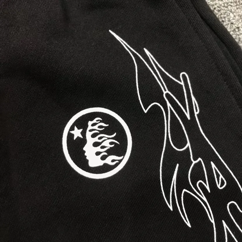 Hellstar shorts men's oversized shorts hellstar straight tube pants loose pants high street hip ...