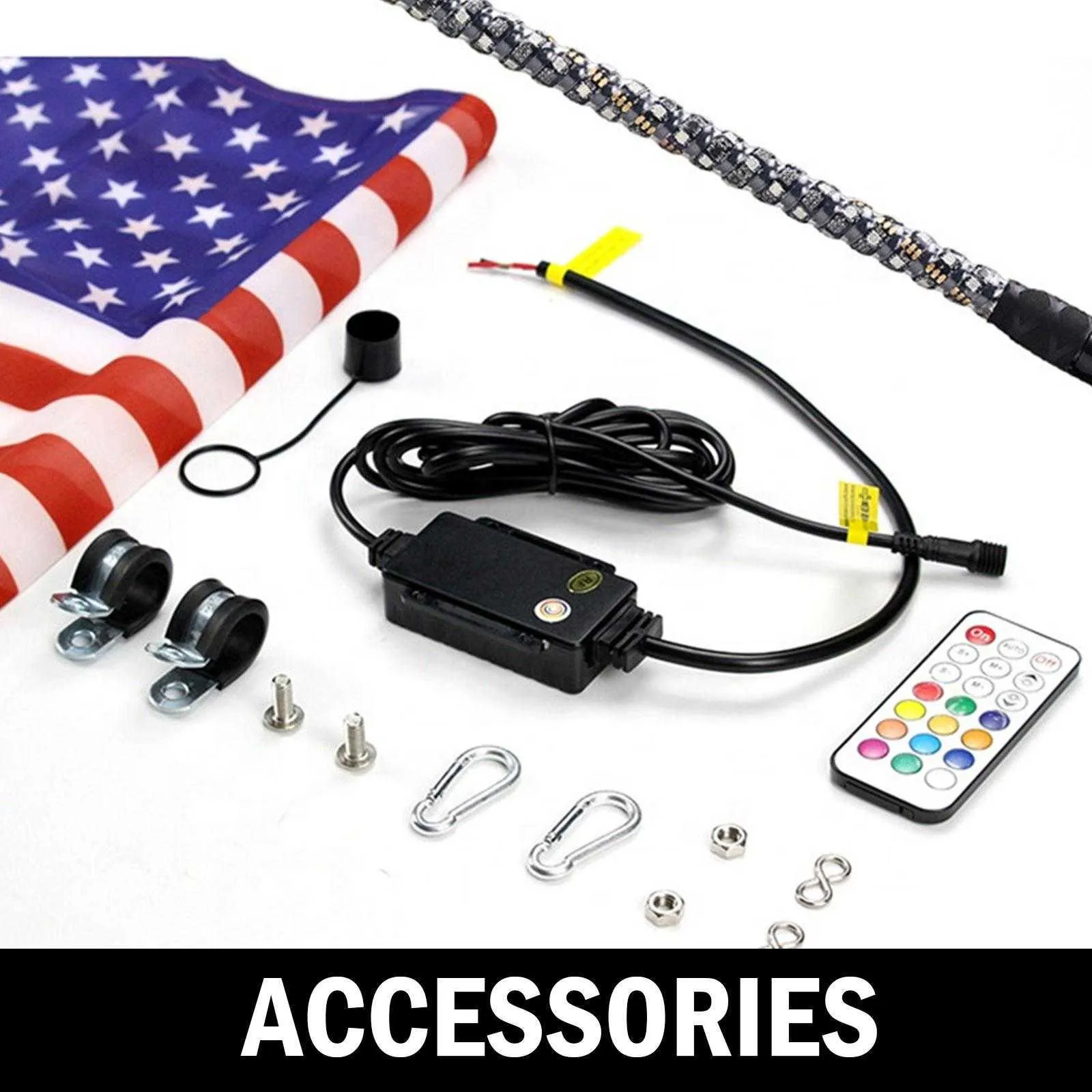 RGB LED Beach Marquee Lights Upgraded Antenna Lamp For Car, Off Road ...