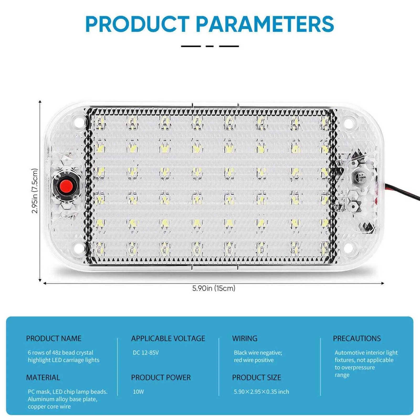 DHgate.com:48 LED Ultra-Bright DC12-85V Interior Reading Light for Cars ...