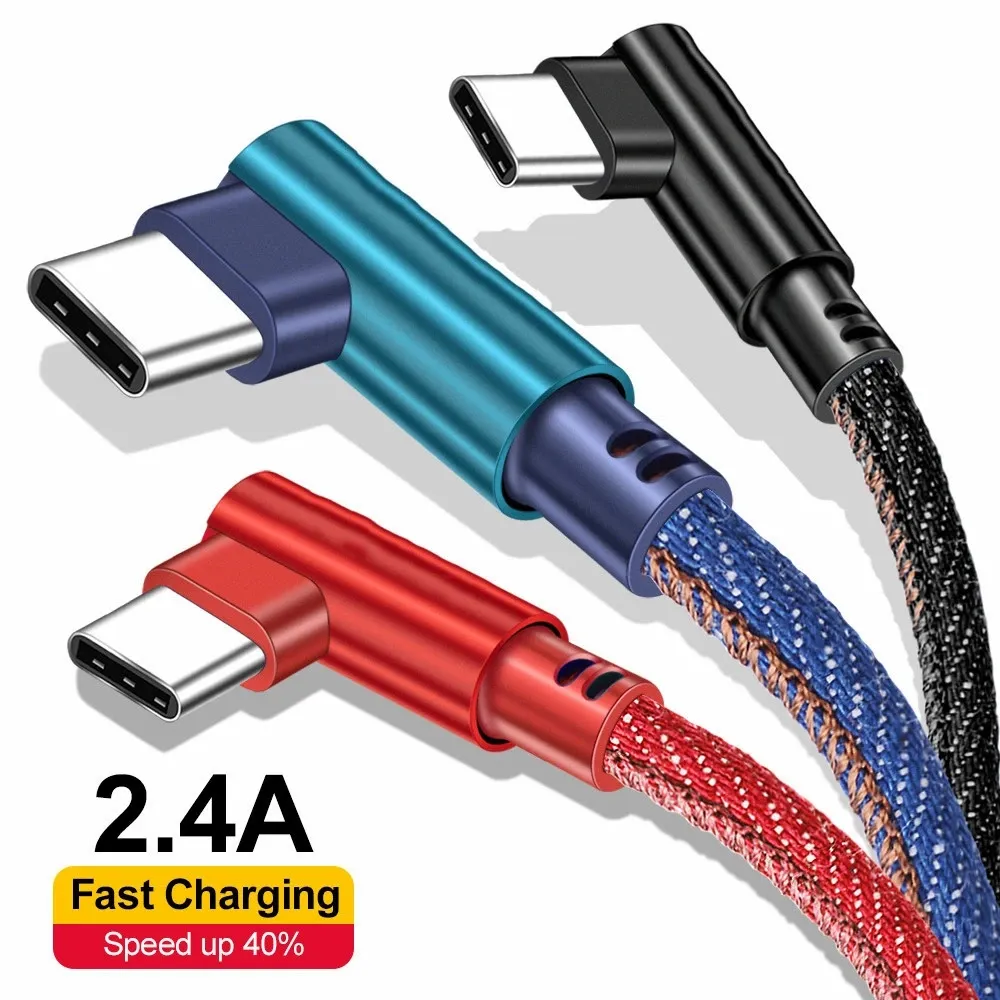 USB Type C 90 Degree Fast Charging Long Usb C Cable C Cable Type C Data ...