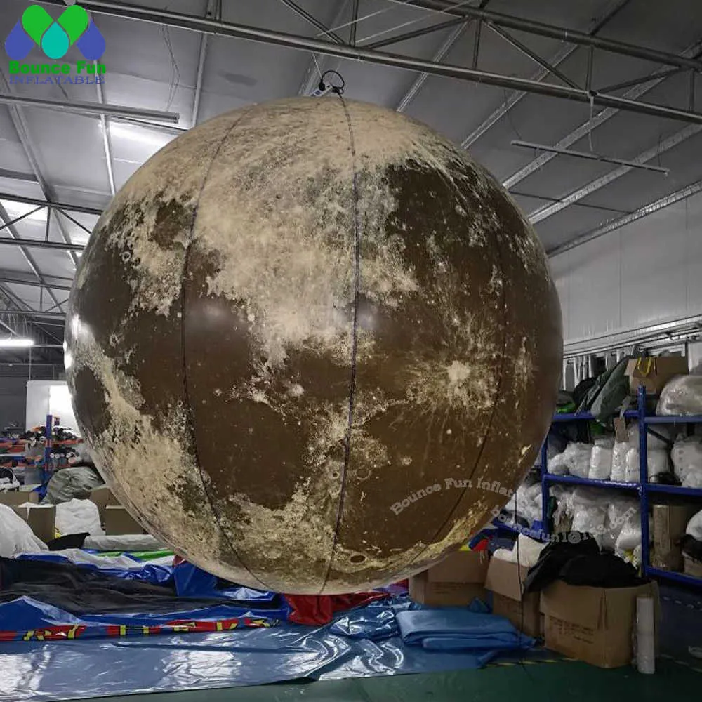 1.5m Giant Inflatable Moon With Colorful LED Light Waterproof PVC Plant ...