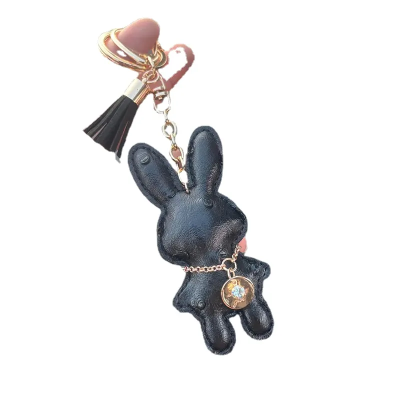 Cute Bunny Keychain - Cartoon Rabbit Keyring for Women & Men, PU ...