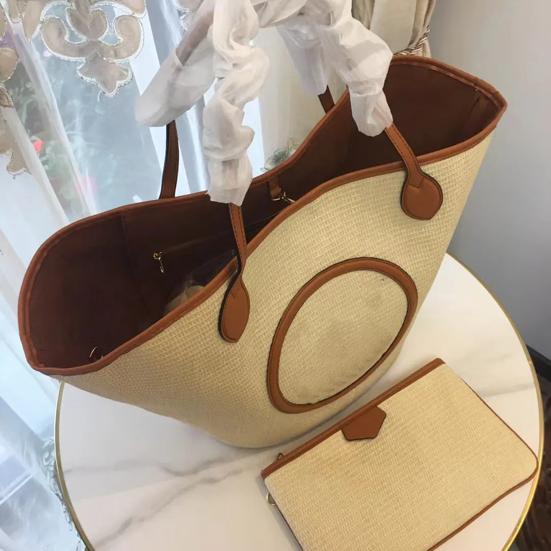 Raffia Basket Designer Shoulder Bag With Straw Lining Luxury Beach Xl ...