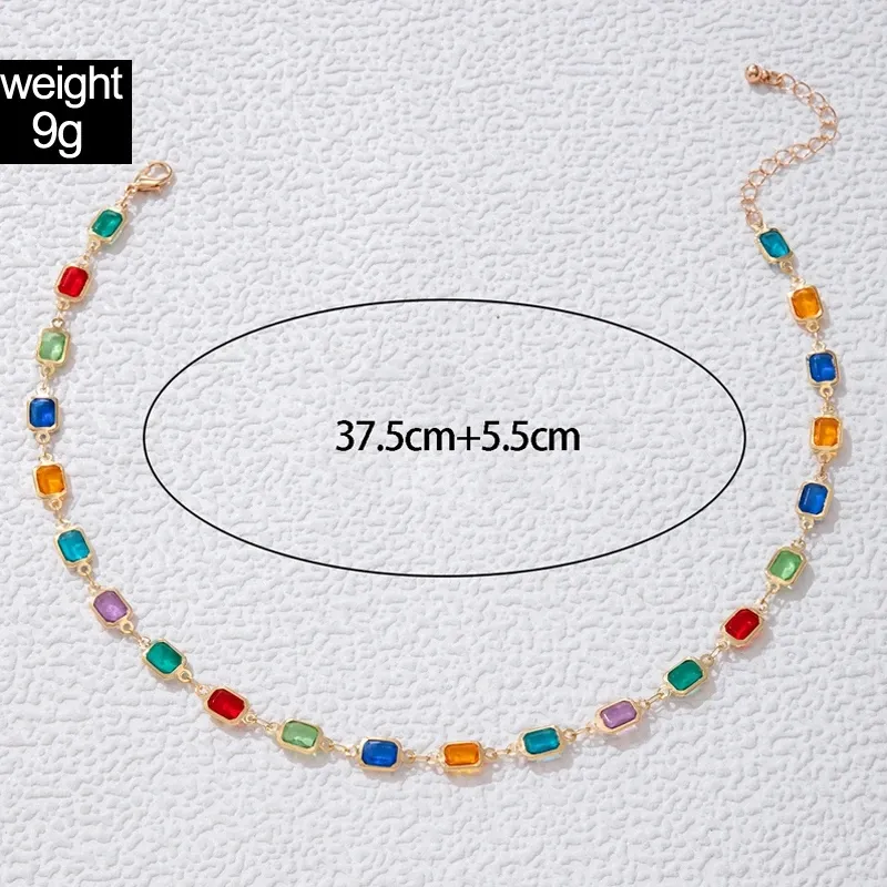 DHgate.com:Simple Rectangular Block Colored Crystal Stone Single Layer ...