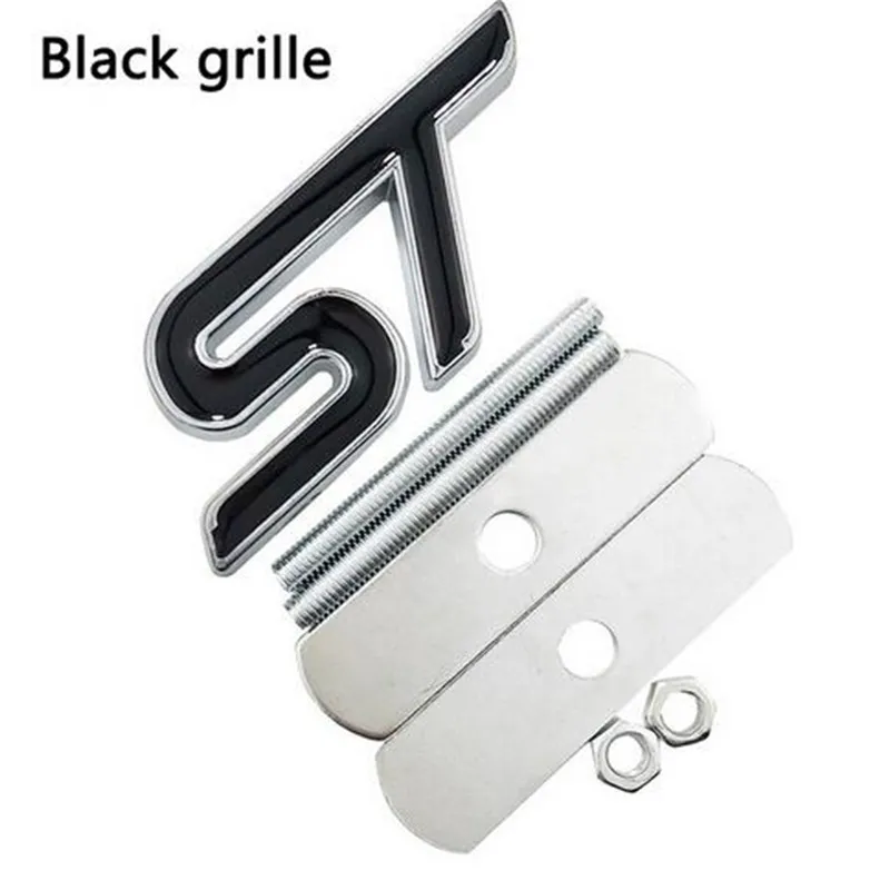 Metal ST Front Grille emblem cars with Chrome Screw Sticker for Ford ...