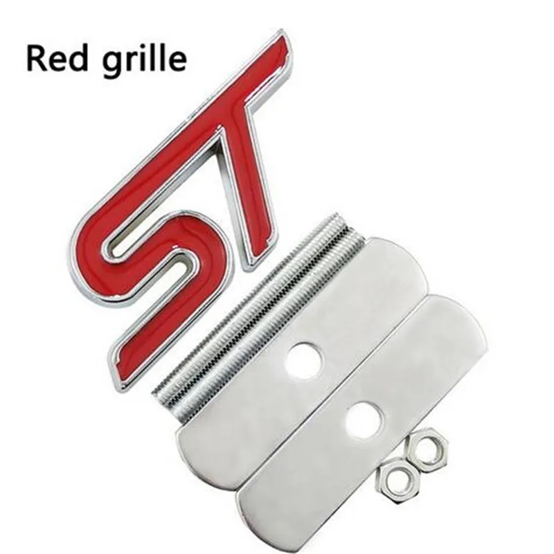 Metal ST Front Grille emblem cars with Chrome Screw Sticker for Ford ...