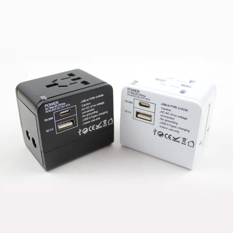 20W PD Charger Travel Adapter: Worldwide Conversion Plug With QC3.0 USB ...