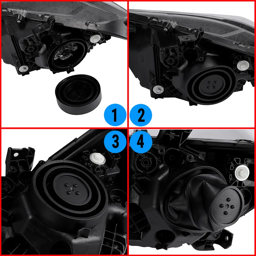 Universal LED Headlight Dust Cover Waterproof Rubber Stoppers Sealing ...