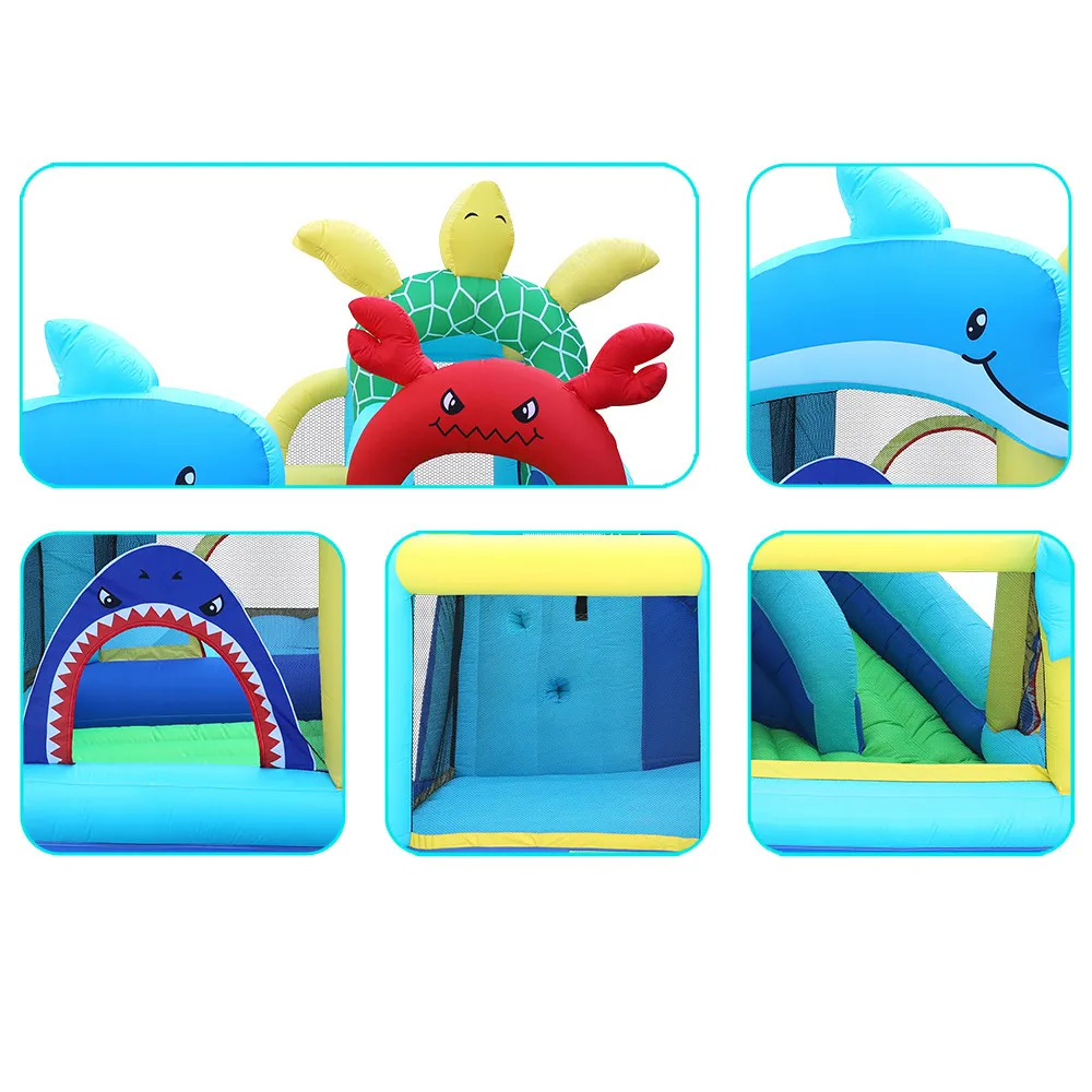 Dolphin Slide Jumping Castle With Ball Pit And Basketball Hoop Fun ...