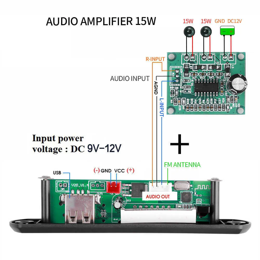 DHgate.com:Upgraded30W MP3 WMA Decoder Board, Wireless Audio Module USB ...
