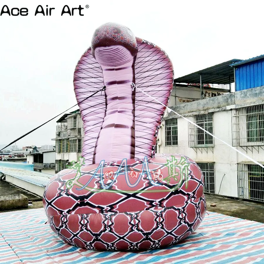 Wholesale Coiled Cobra Snake Inflatable Model Realistic Zoo Decor ...