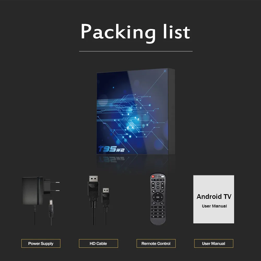 T95 Android TV Box 4GB RAM, 32GB/64GB ROM, Chip S905W2, Dual WiFi ...
