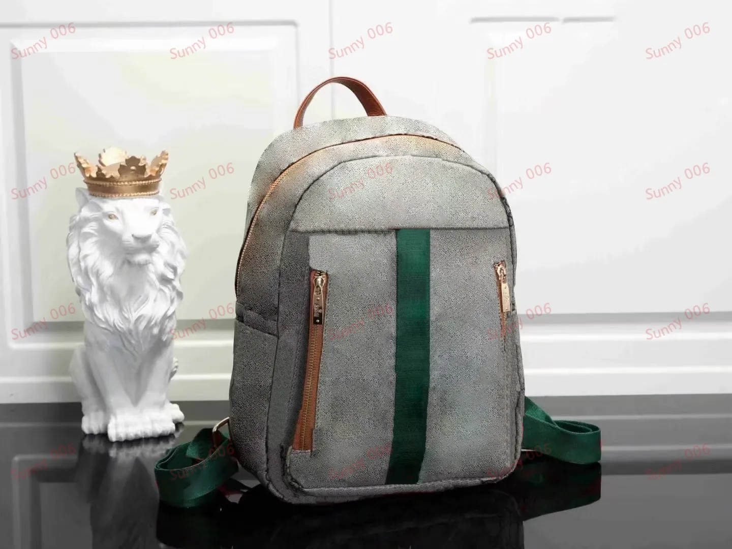 Designer Double Shoulder Leather Travel Backpack With Zipper And Side ...