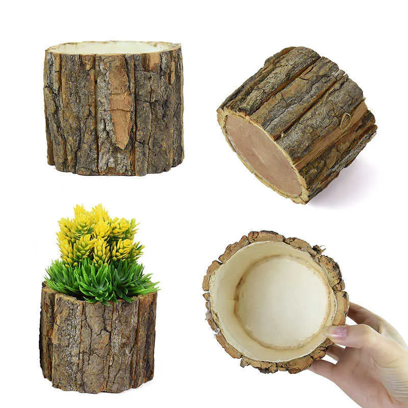 Planters Pots Bark Flower Pots Wooden Stump Planter... From Mengyang09 ...