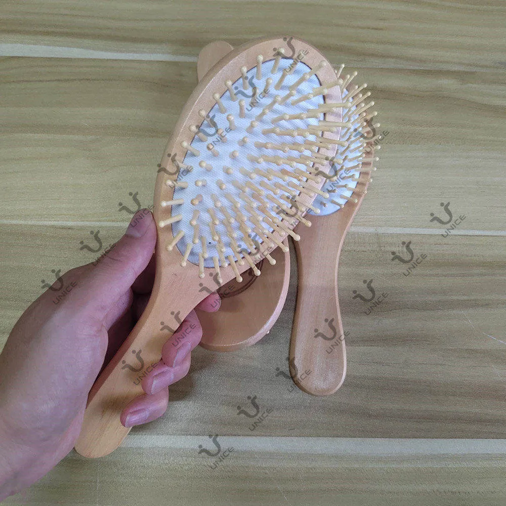 Customized Hair Brush Oval Wooden Paddle Hair Brush Air Cushion Comb ...