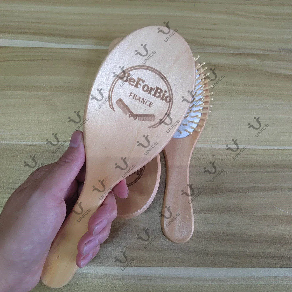 Customized Hair Brush Oval Wooden Paddle Hair Brush Air Cushion Comb ...
