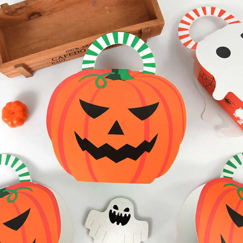 DHgate.com:5pcs Halloween Paper Candy Boxes, Cartoon Pumpkin Ghost ...