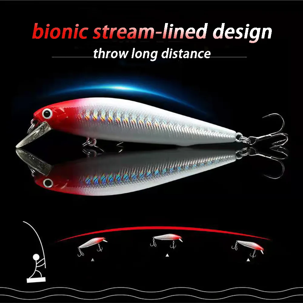 Sinking Minnow Jerkbait Fishing Lure Slow Diving Pesca Swimbait, Hard ...