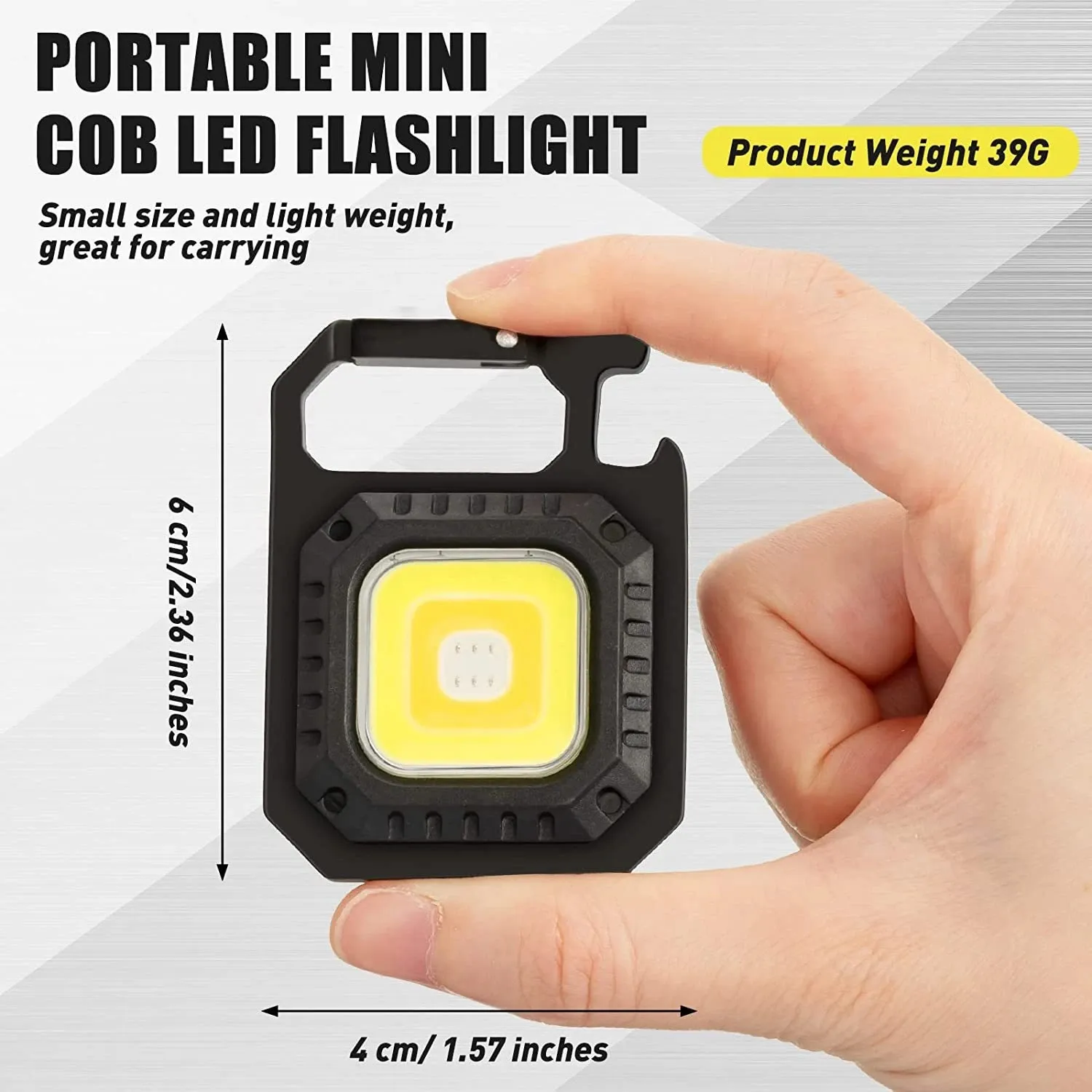 Mini Magnetic COB Keychain Light, Bright USB Rechargeable Flashlight with 3 Light Modes ...