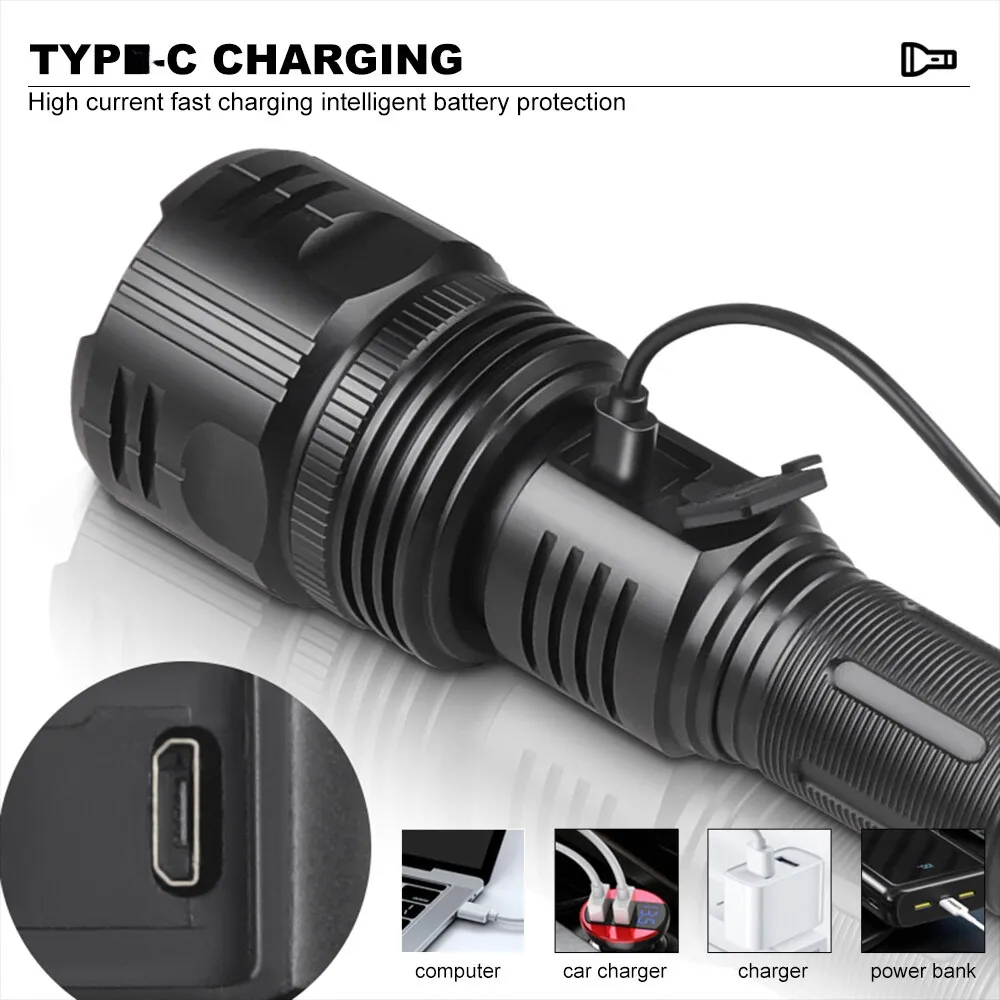 Brightest Torch Flashlight: High Power 30W LED Torch, 1500M Long Range ...