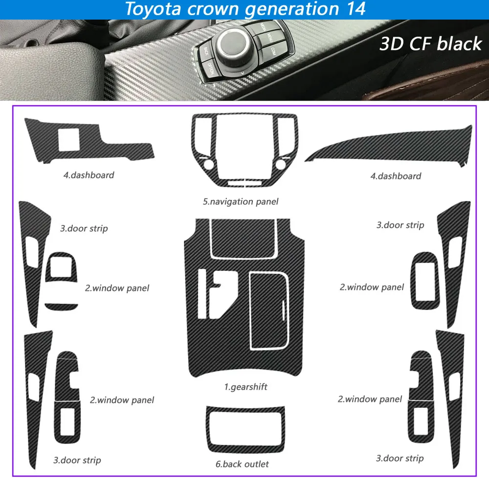 Toyota Crown 14th Gen Carbon Fiber Car Stickers - Premium Automotive ...