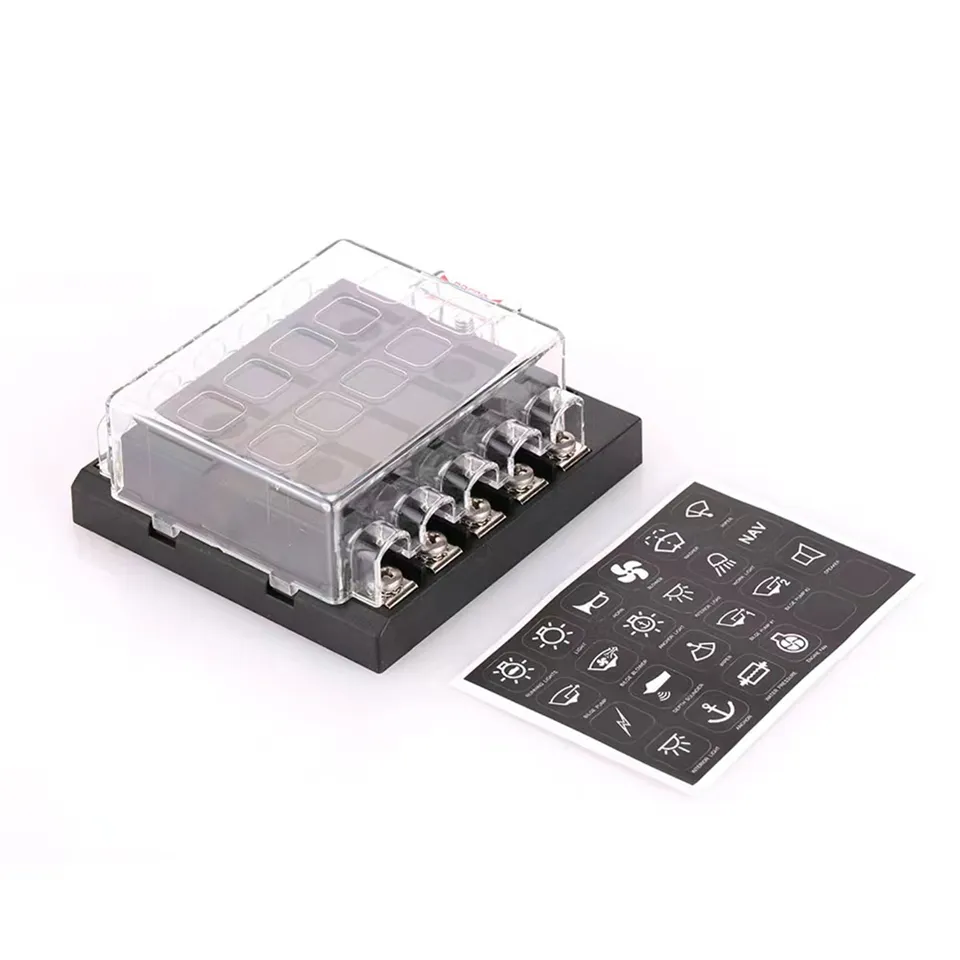 Car Fuse Box Holder: 10 Way ATO Blade Fuse Block Terminal For Auto ...